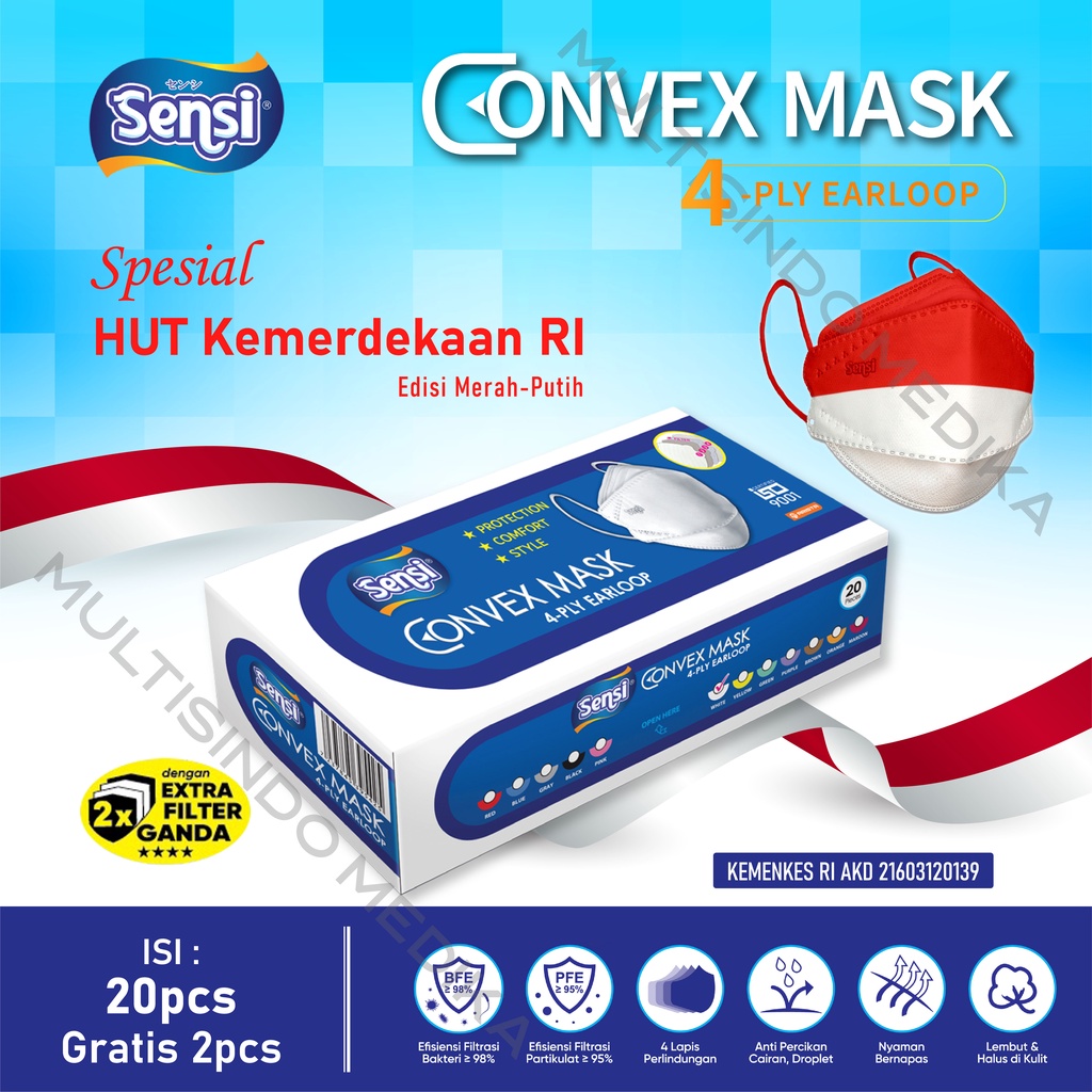 Jual Sensi Convex Mask / sensi convex 4ply earloop isi (20pcs ...