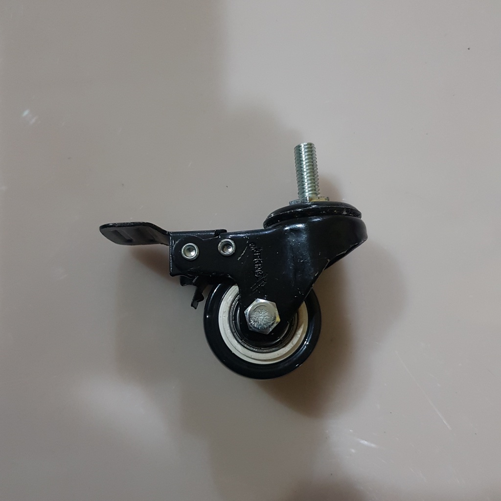 Jual Roda Rak / Etalase /lemari 1,5 inch Srew pu black ( Rem ) | Shopee ...