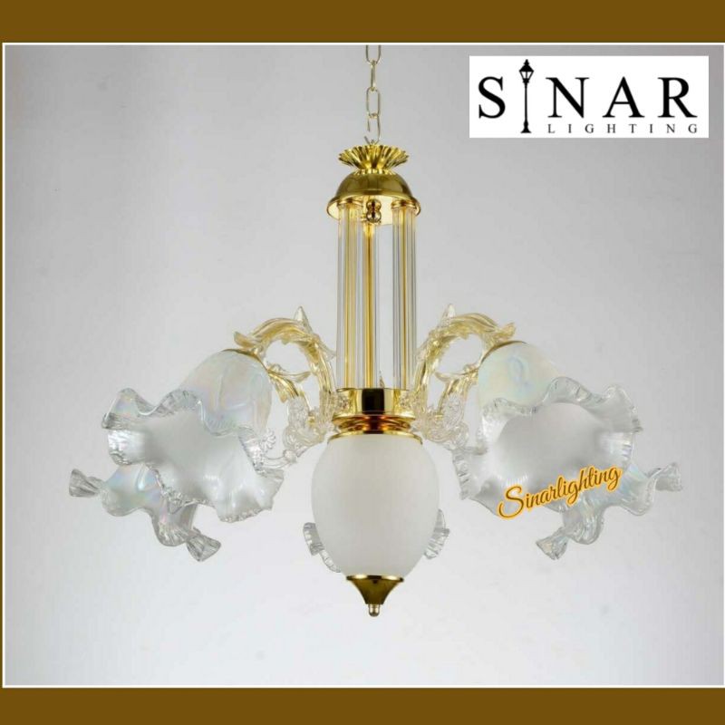 Jual Lampu hias gantung cabang 5 kaca H3002 | Shopee Indonesia