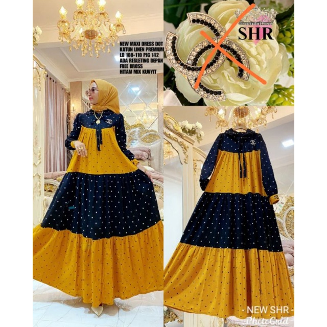 Jual SHR MAXI DRESS KATUN LINEN BY SYAHIRA ORIGINAL | Shopee Indonesia