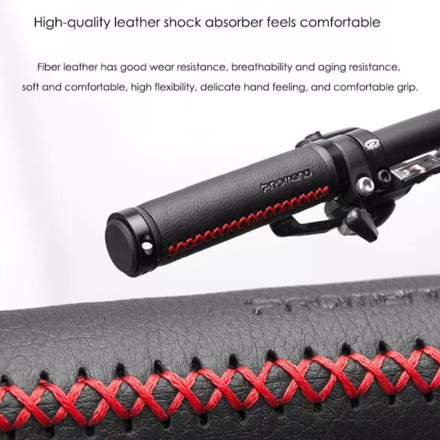Jual Promend Handgrip Leather Double Lock Grip Sepeda Lock Hand Grip ...