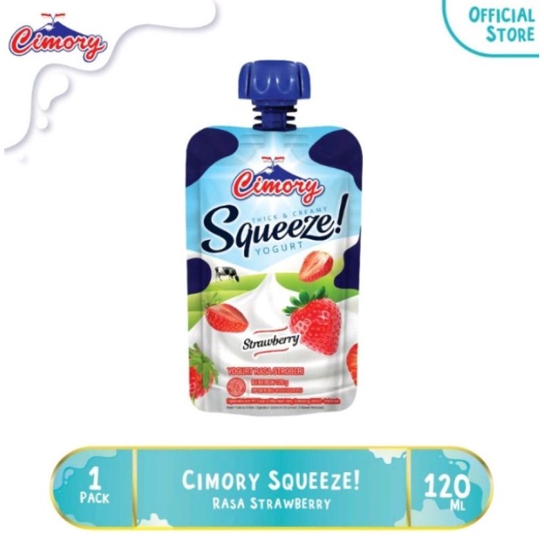 Jual CIMORY SQUEEZE YOGURT 120g RASA STRAWBERRY - thick & creamy yogurt | Shopee Indonesia