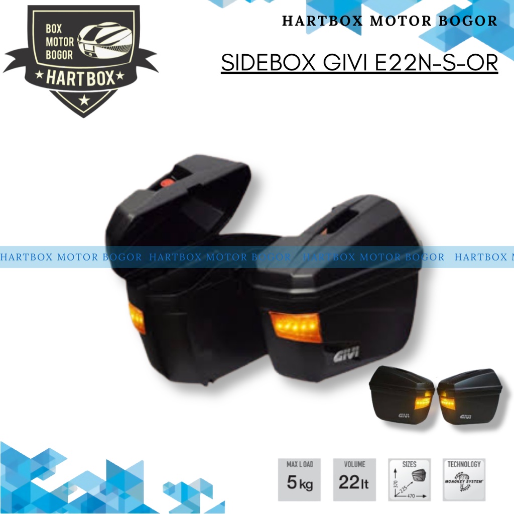 Jual Box Samping Givi E22NS led sein orange | Side Box Givi e22 e 22 ...