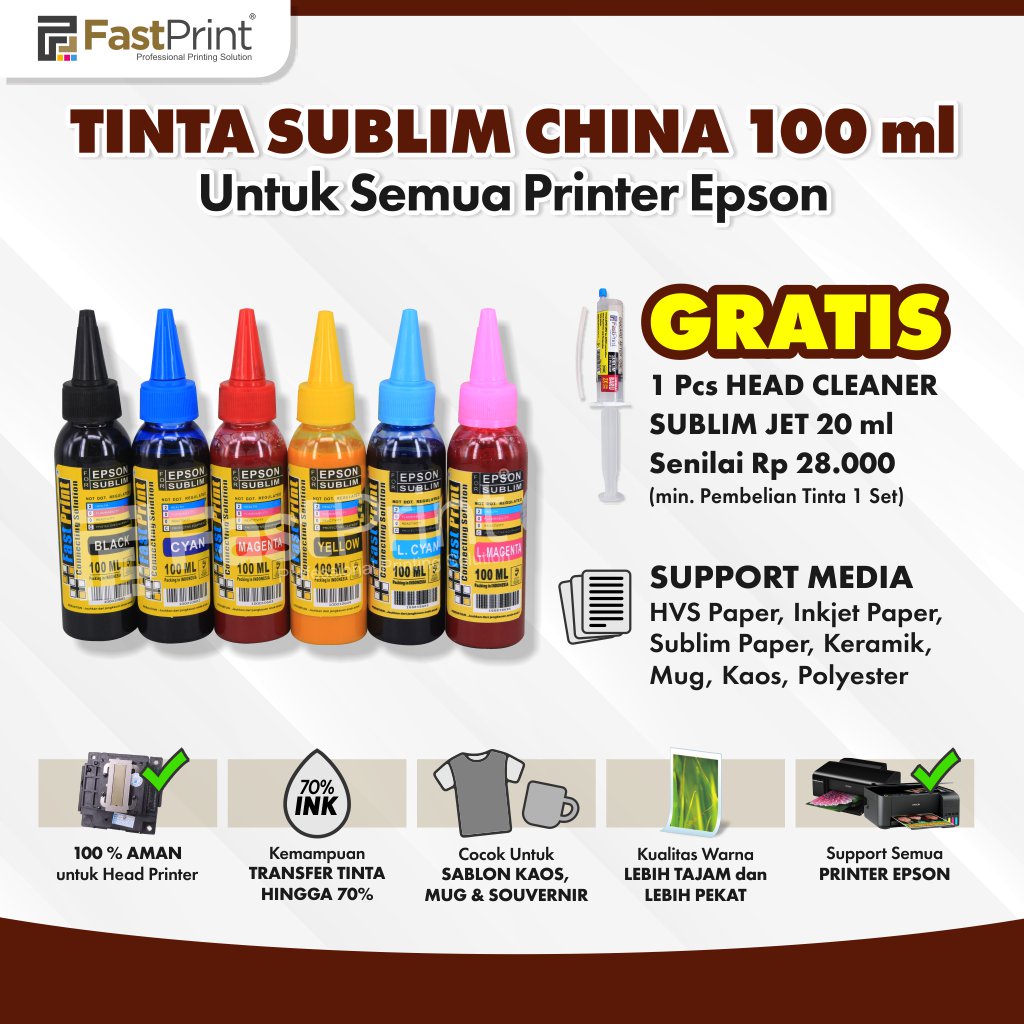 Jual Tinta Refill Sublim Sublime Premium Epson 100 ML | Shopee Indonesia