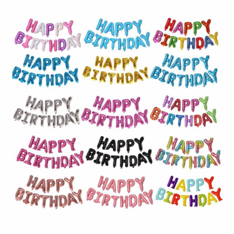 Jual BALON FOIL HURUF HAPPY BIRTHDAY / BALON HAPPY BIRTHDAY SET / BALON ...