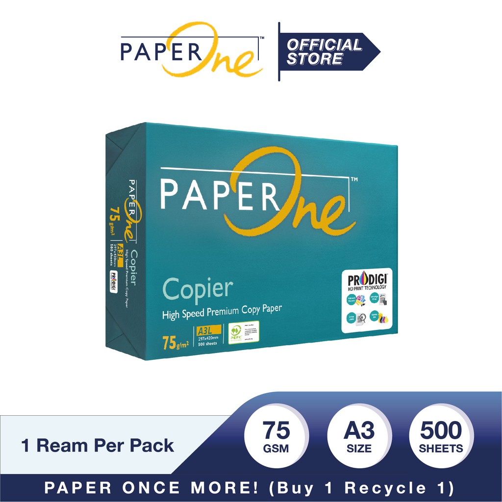 Jual PaperOne Kertas A3 75gr Copier 1 Rim (500 lembar) Kertas HVS A3 ...