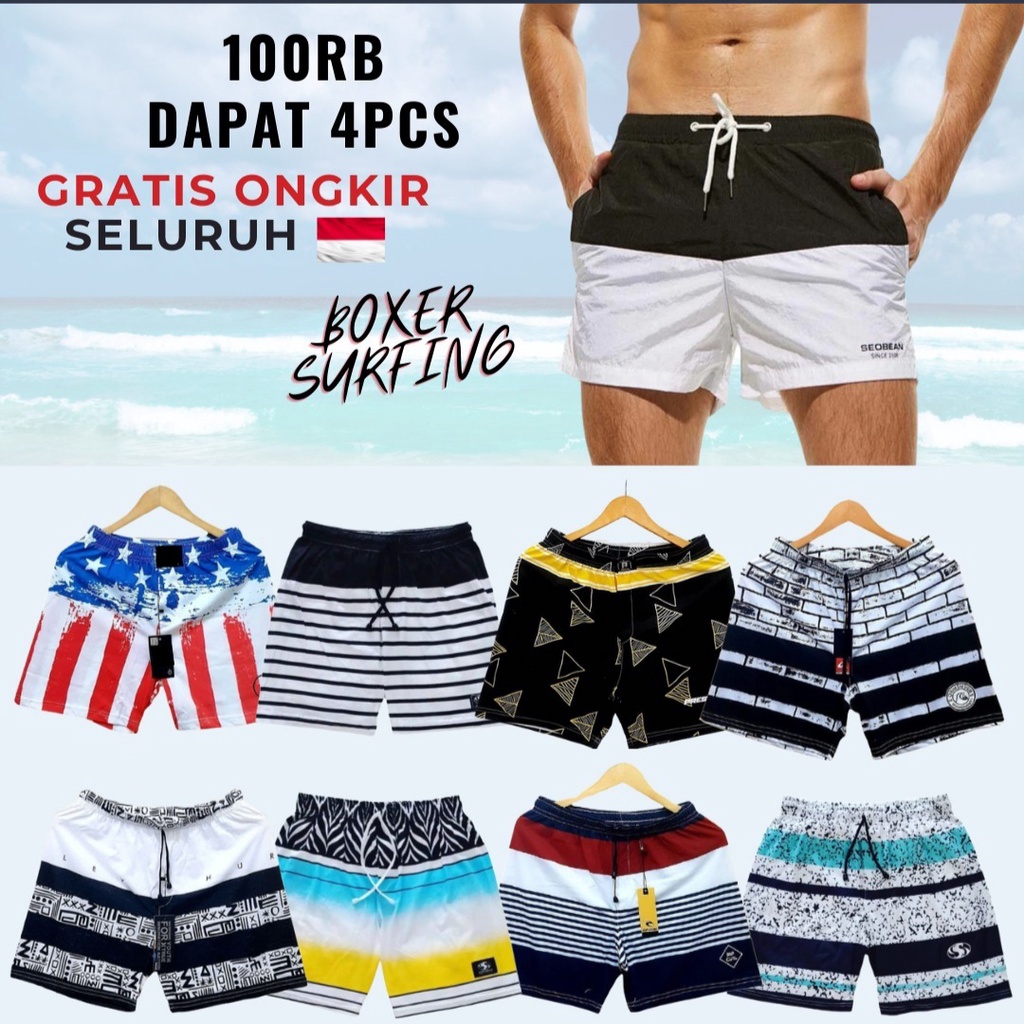 Jual CELANA PENDEK BOXER SURFING PRIA WANITA TERBAIK GROSIR KOLOR BOXSER MURAH | Shopee Indonesia