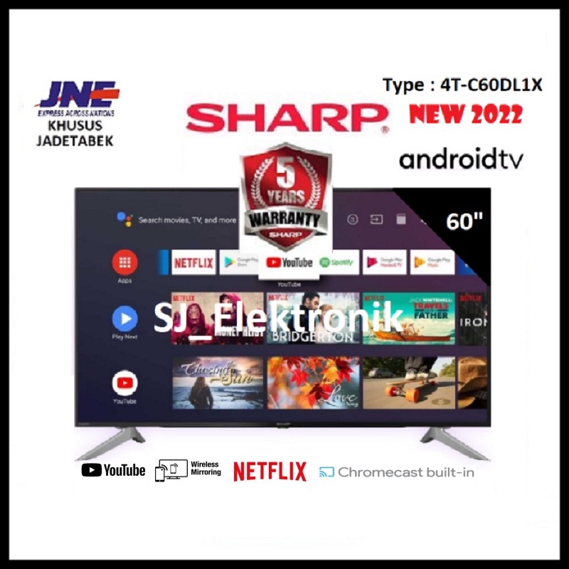 Jual LED TV Sharp 60 Inch 4T-C60DL1X / 60DL1X AndroidTV 11 UHD 4K ...