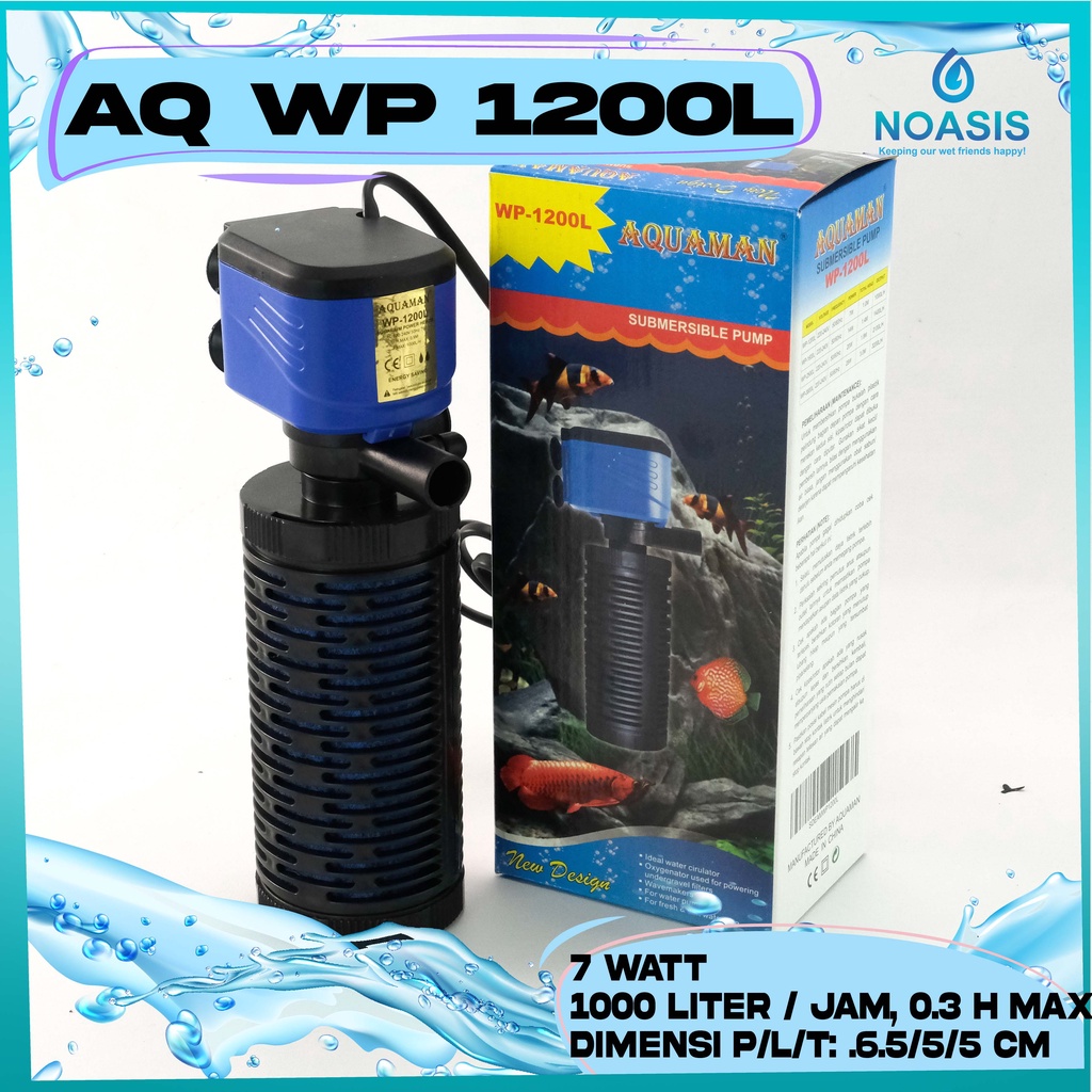 Jual POMPA AIR AQUARIUM INTERNAL FILTER AQUAMAN -1200L SUMBERSIBLE 1200 ...