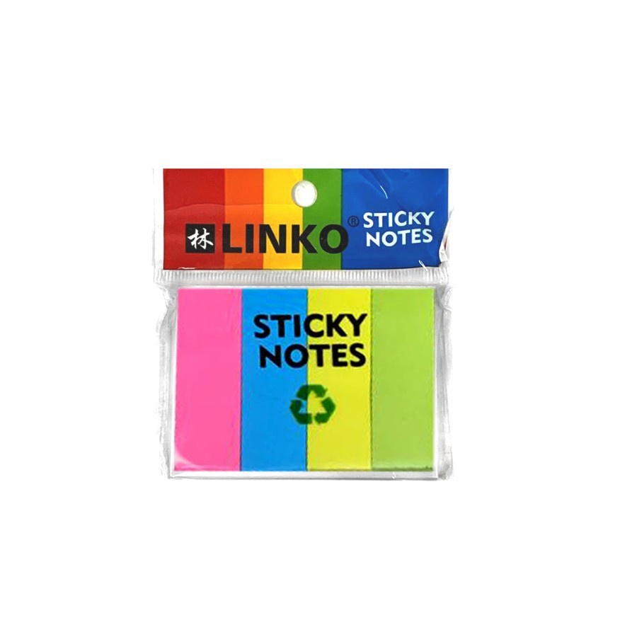 Jual FILM MARKER LINKO/ STICKY NOTES 51x38mm 4 WARNA / MEMO TEMPEL ...