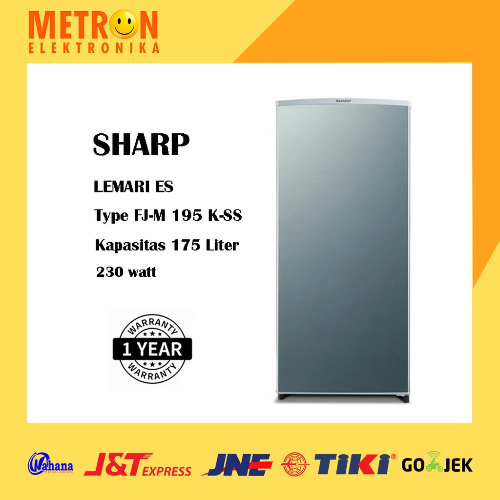 Jual SHARP FJ M 195 K SS / LEMARI ES 1 PINTU 175 LITER + KUNCI ...