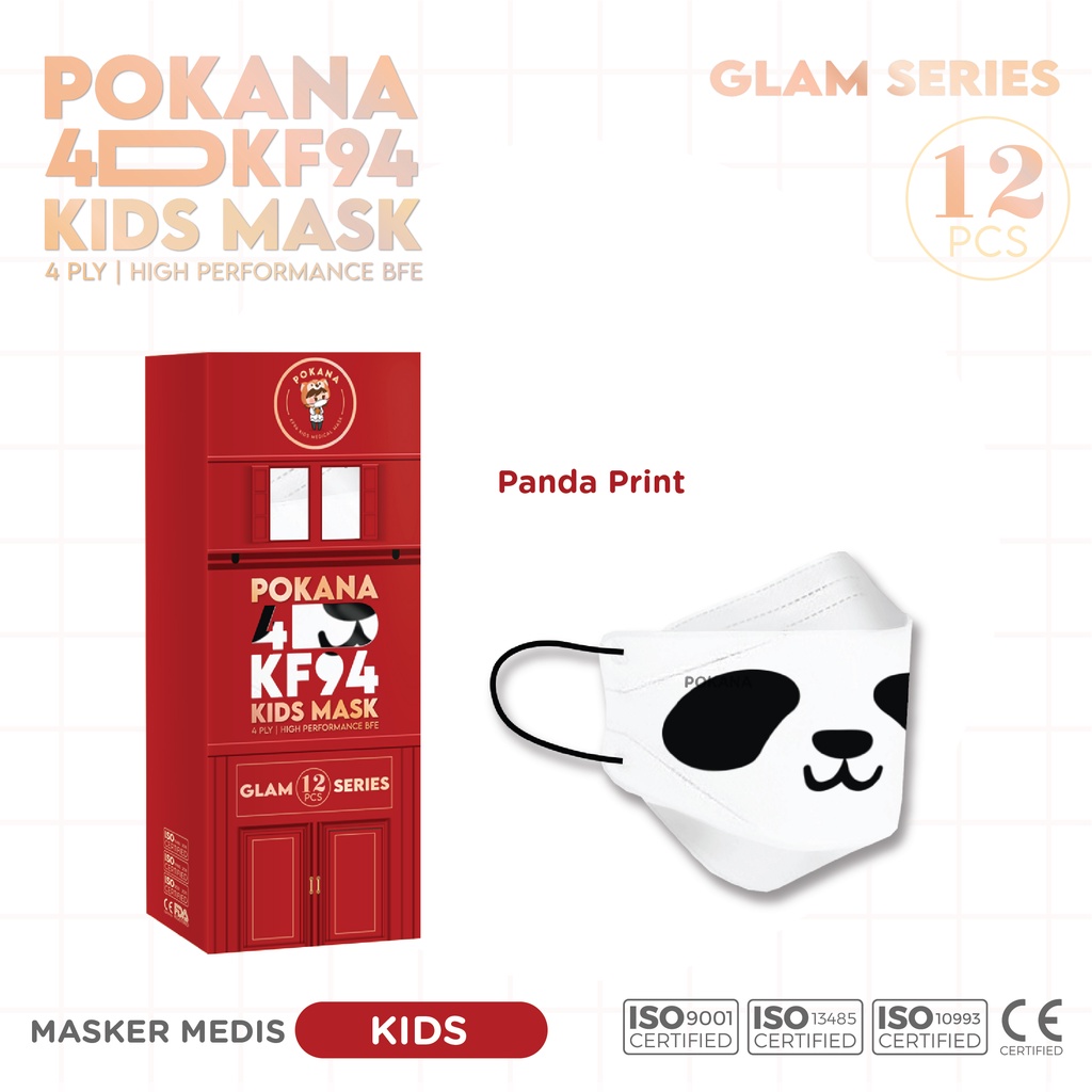 Jual POKANA 4D KF94 KIDS Earloop Medical Face Mask GLAM STANDARD SIZE ...