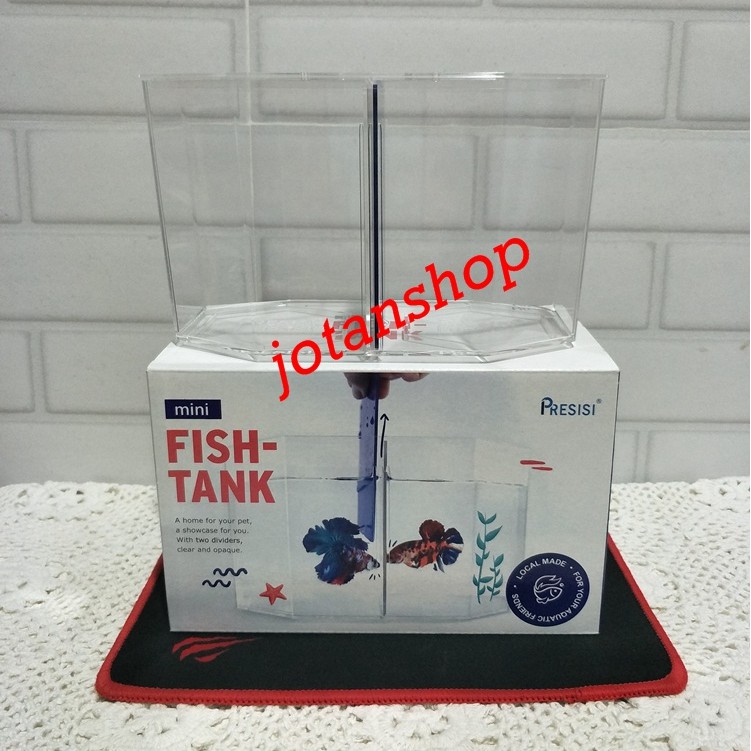 Jual mini fish tank presisi betta soliter ikan cupang hias kecil sekat ...