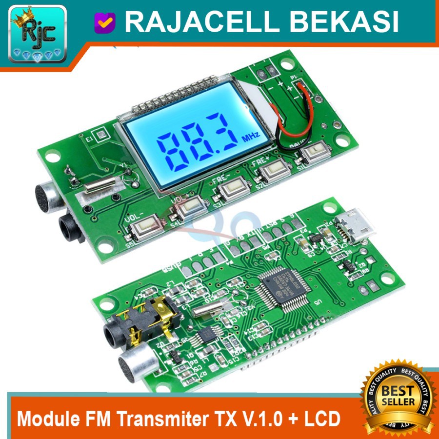 Jual Module FM Radio Transmitter Tx V1.0 LCD Pemancar Radio 76MHz ...