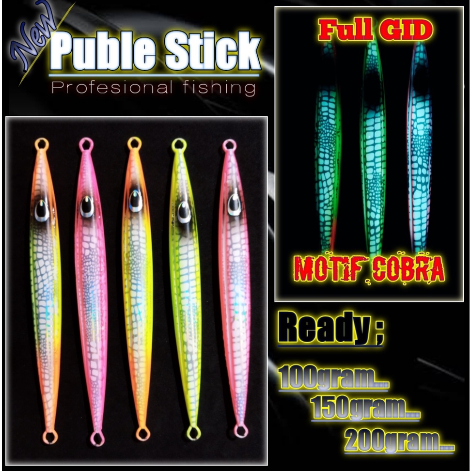 Jual Metal jig PUBLE STICK New Motif "COBRA" Full Gid 80g 100g 150g 200g | Shopee Indonesia