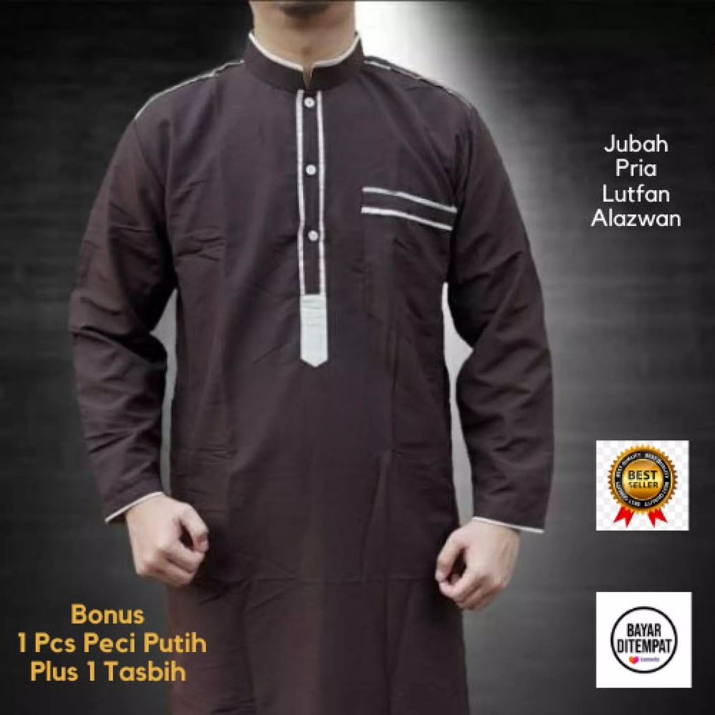 Jual Jubah Gamis Pria Terlaris 2021 Jubah Lutfan Gamis Pria Dewasa ...