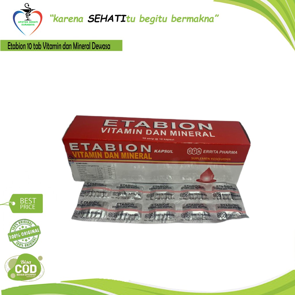Jual ETABION KAPSUL OBAT PENAMBAH DARAH ANEMIA PER STRIP | Shopee Indonesia