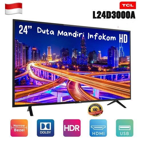 Jual TCL 24D3000A L24D3000A 24" Inch - Digital TV HDMI USB LED TV ...
