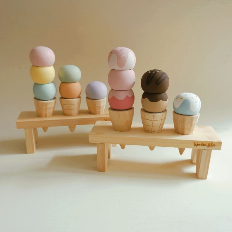 Jual (2nd Link) Wooden Toy Ice Cream and Gelato Set / Wooden toys ...