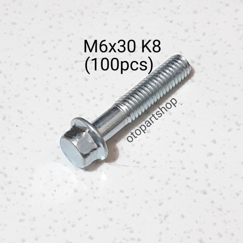 Jual Flange Bolt M6x30 K8 (100pcs) | Shopee Indonesia
