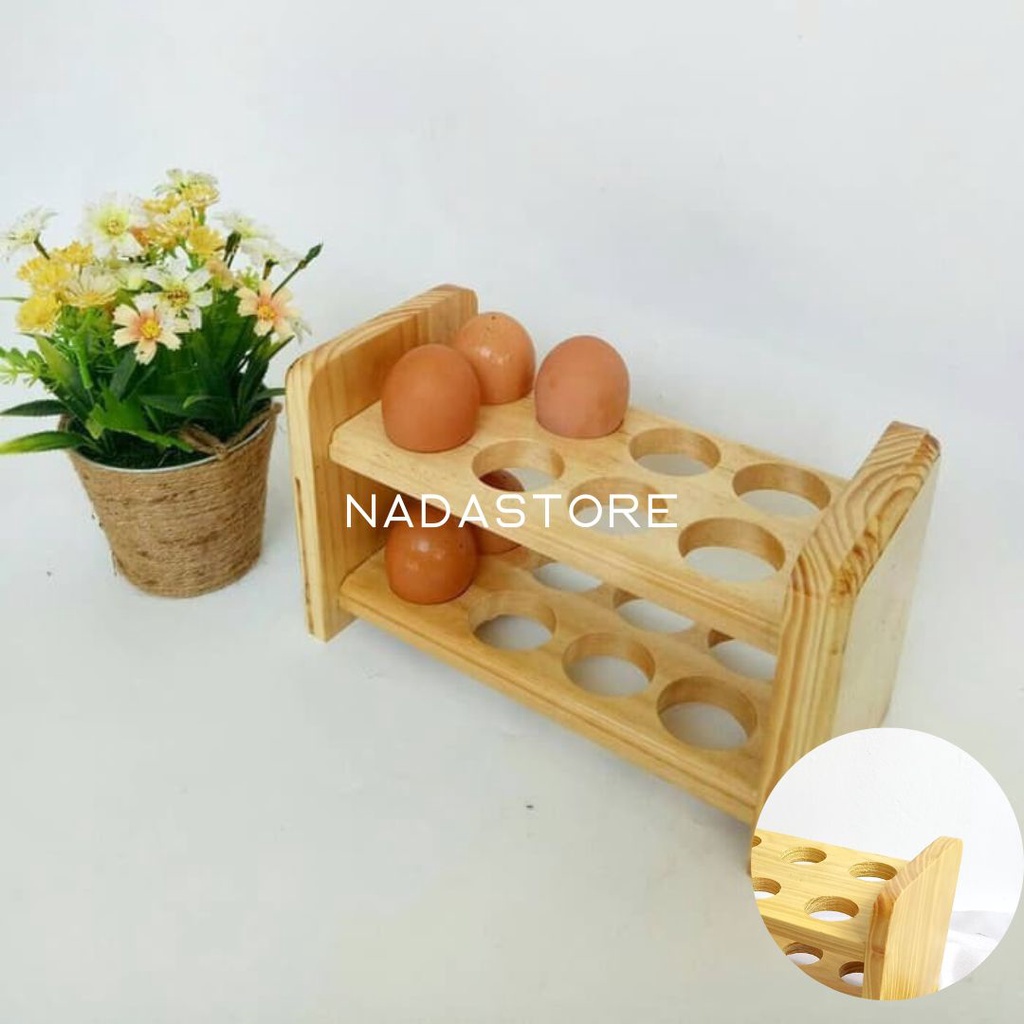 Jual Rak Tempat Telur Kayu 2 Tingkat Murah dan Unik Kayu Jati Belanda ...