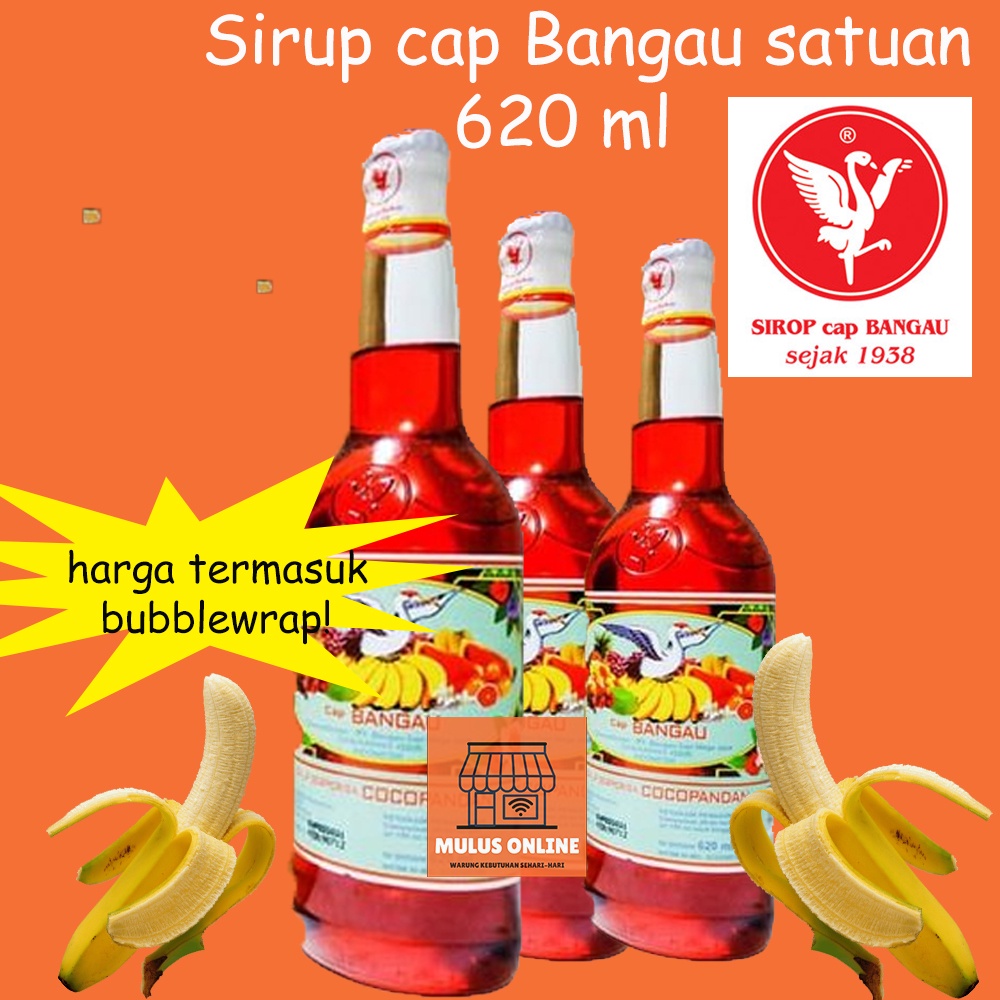 Jual Syrup Bangau / sirup bango rasa Pisang Ambon isi 620 ml sirop Harga sudah termasuk bubble ...