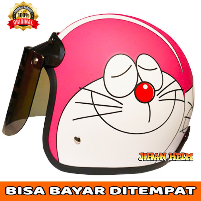 Jual HELM BOGO DORAEMON PINK DOFT TERLARIS | Shopee Indonesia