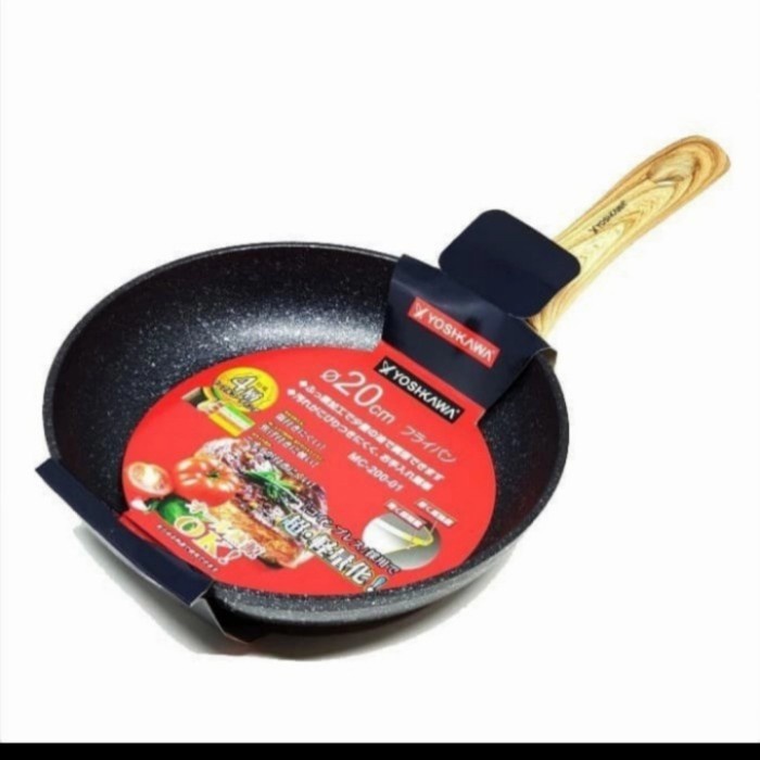 Jual WAJAN FREE PAN/TEFLON ANTI LENGKET MARBLE CERAMIC(YOSHIKAWA 20CM) | Shopee Indonesia