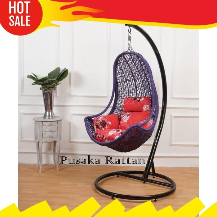 Jual Ayunan Kursi Ayunan Inul Gantung Rotan Sintetis Plus Jok Busa