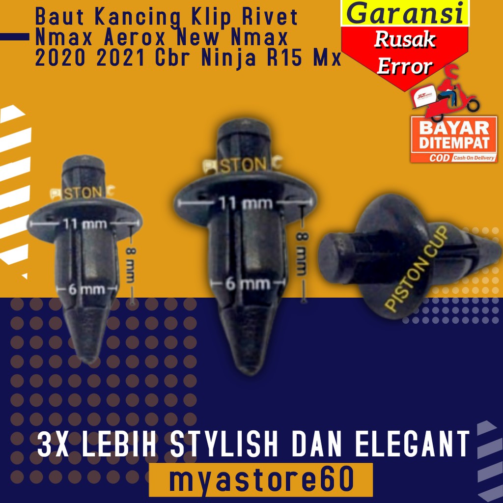 Jual Baut Kancing Klip Rivet Nmax Aerox New Nmax 2020 2021 Cbr Ninja ...