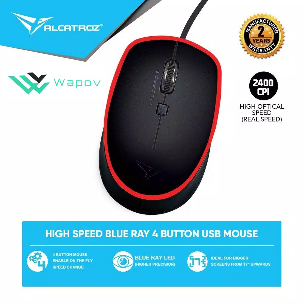 Jual Mouse Keren Alcatroz Asic Pro 2 Original ( Hitam Merah ) | Shopee ...