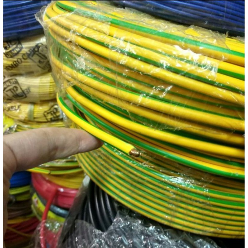Jual kabel Grounding Tunggal NYA 1 x 10 mm Kuning Hijau meteran ...