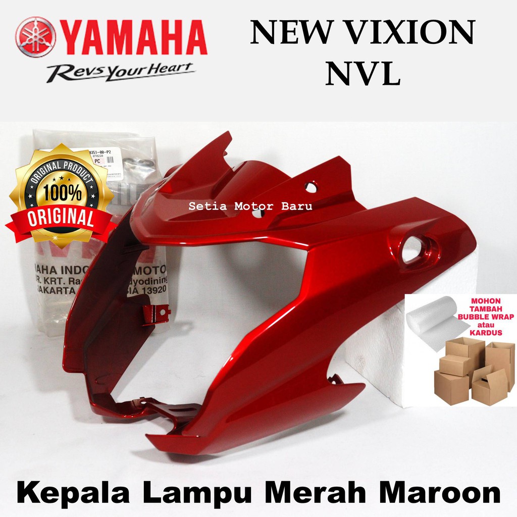 Jual Yamaha Body Cowling Batok Lampu Depan Motor New Vixion Nvl Maroon ...