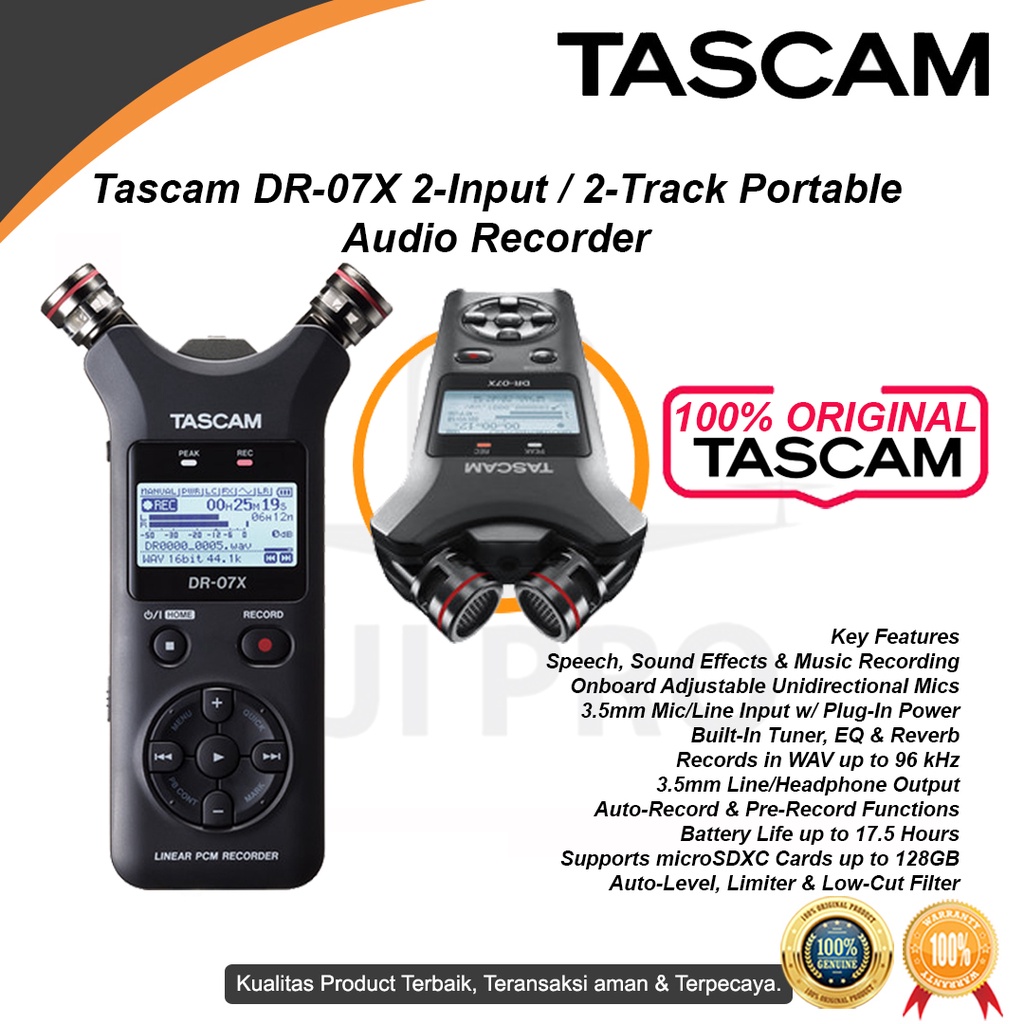 Jual Tascam DR-07X DR07 X Stereo Handheld Audio Recorder DR07X | Shopee Indonesia