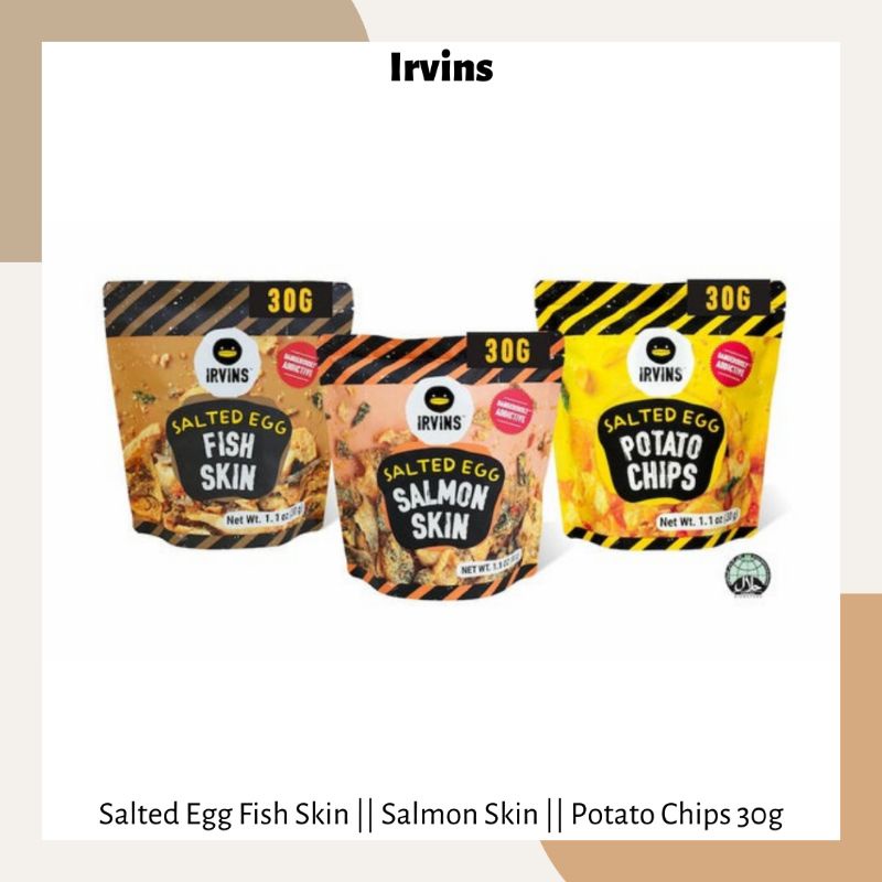 Jual Irvins Salted Egg Fish Skin - Salmon Skin - Potato Chips 30g ...