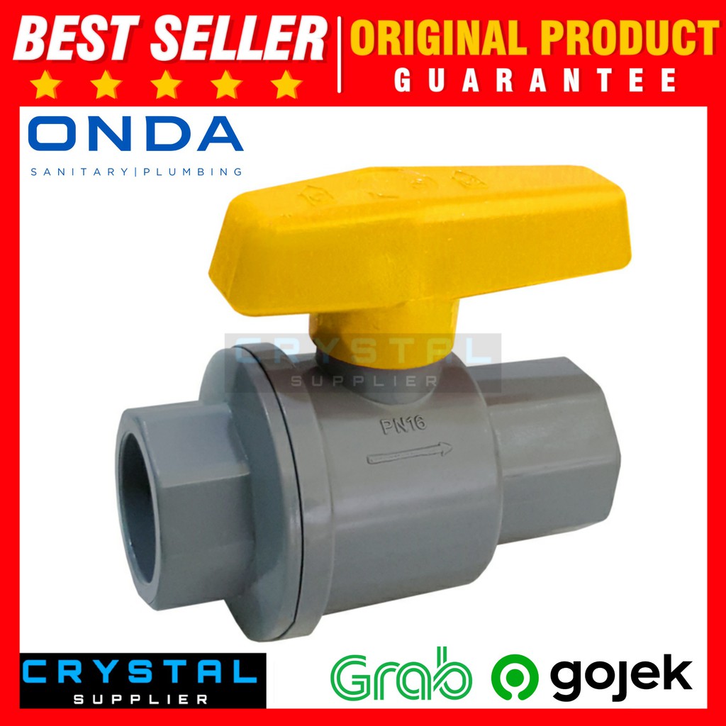 Jual STOP KRAN ONDA PVCBV 1/2" inch PVC Polos / Ball Valve / Keran Air | Shopee Indonesia