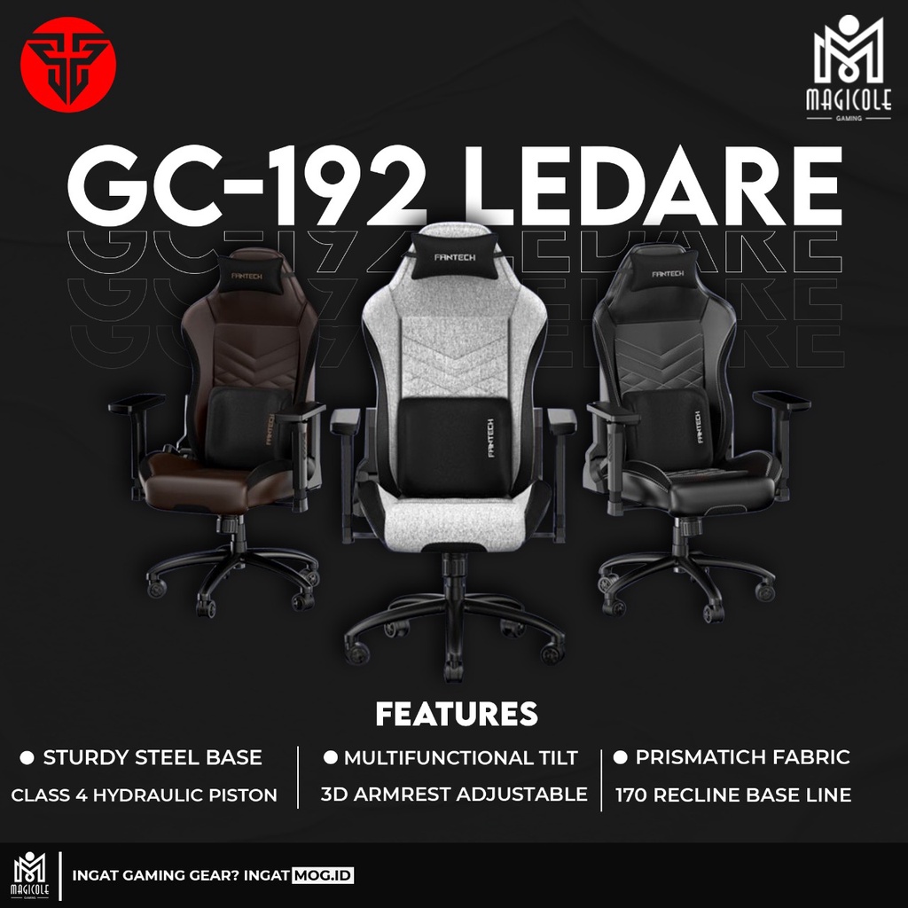 Jual Fantech GC192 / GC-192 LEDARE - Gaming Chair | Shopee Indonesia