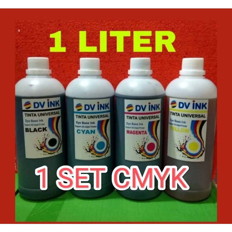 Jual tinta dv ink 1set 1liter cmyk tinta refill canon epson hp | Shopee ...