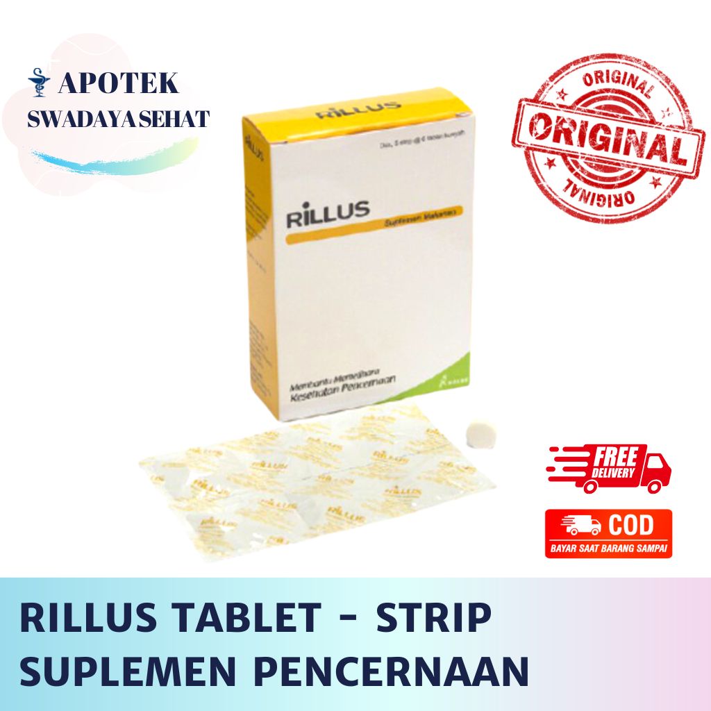Jual RILLUS Strip - Suplemen Pencernaan Per Tablet Prebiotik Probiotik ...
