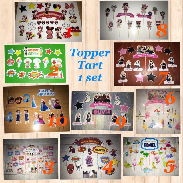Jual Topper tart custom tema Aladin, ondel, baby shark, starwars,monkey ...
