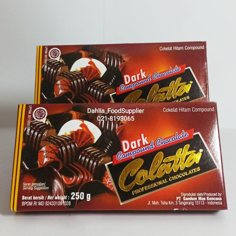 Jual Dark Compound Collata 250g - dark collata compound - cokelat batangan - dark coklat - dark ...