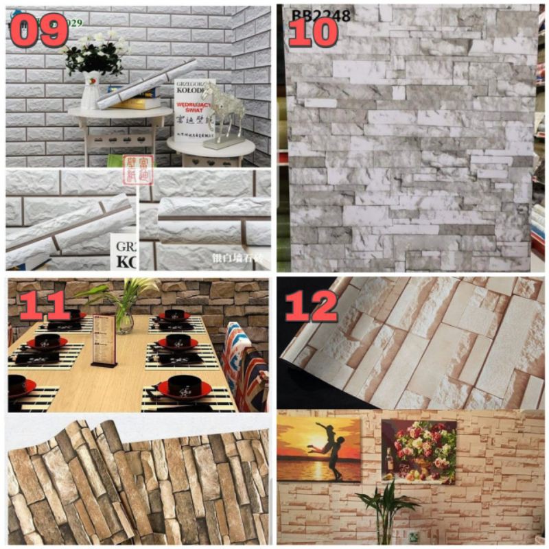 Jual TERMURAH WALLPAPER DINDING MOTIF BATA LENGKAP / WALLPAPER DINDING ...