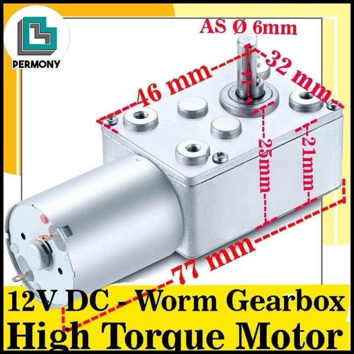 Jual Gearbox Motor Dc Worm Gear Box High Torque Jgy370 | Shopee Indonesia