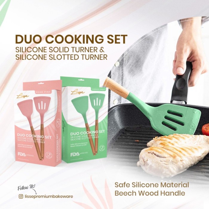 Jual Lisse Spatula Silicone Duo Cooking Set FDA Approved | Shopee Indonesia