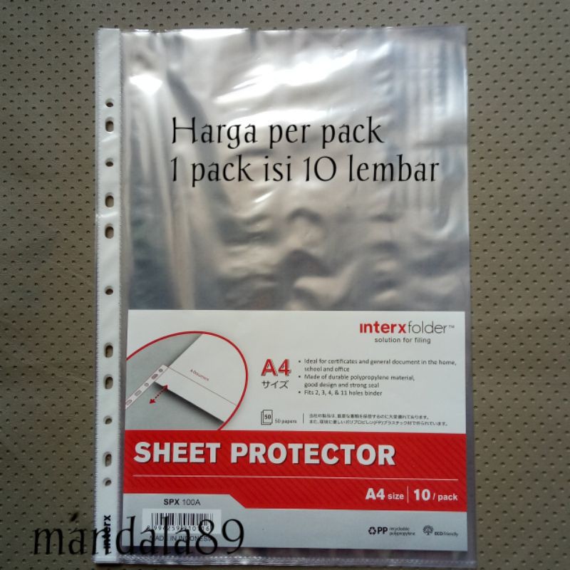 Jual Plastik PP Pocket A4 @10 lembar merk InterX | Shopee Indonesia
