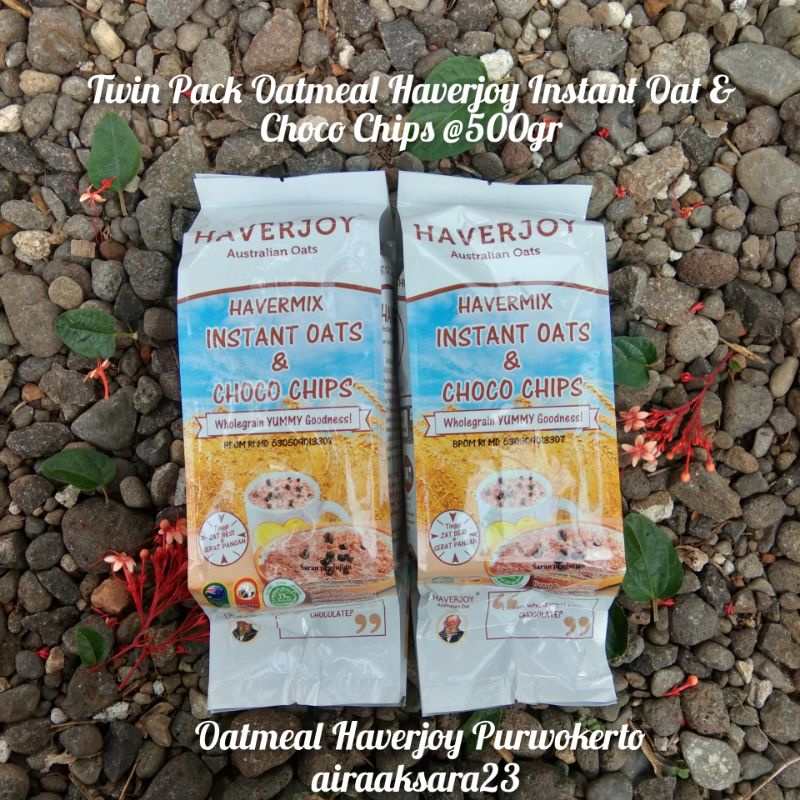 Jual Oatmeal Diet Haverjoy Instant Oat and Choco Chips @500gr Twin Pack ...