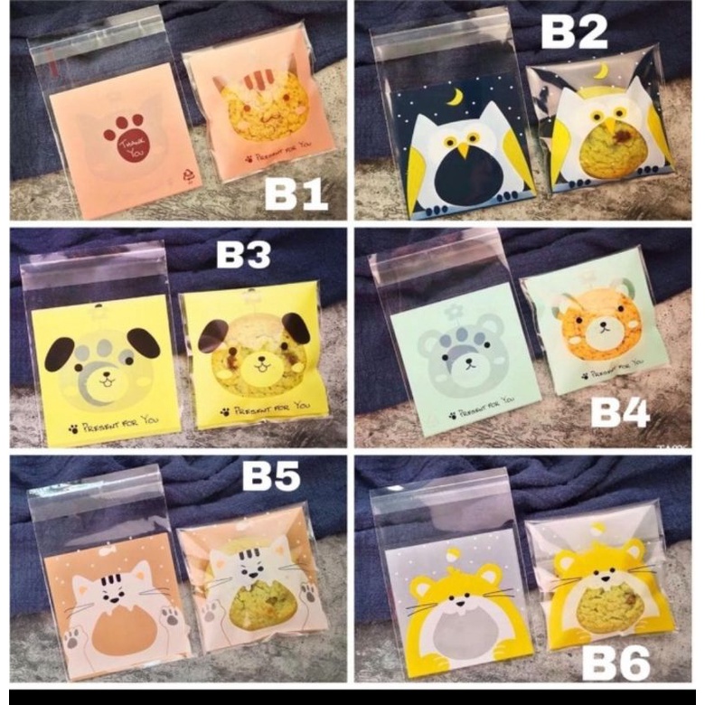 Jual 100pcs Plastik packing cookies 7x7 cm plastik bungkus kue cantik ...