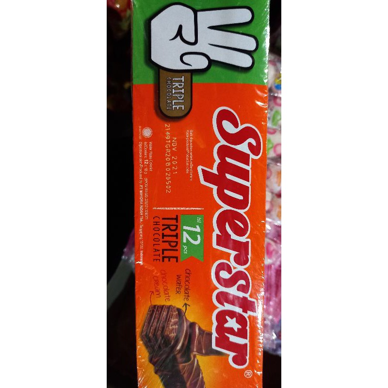 Jual superstar wafer coklat jadul wafer superman isi 20pcs | Shopee ...