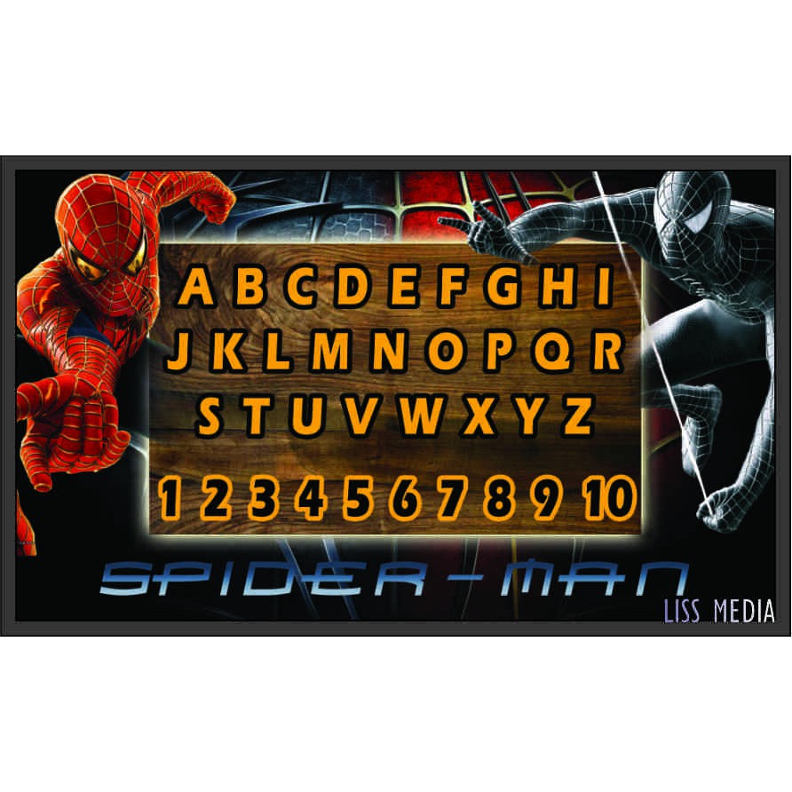 Jual Mengenal Huruf dan Angka gambar Spider Man | Shopee Indonesia