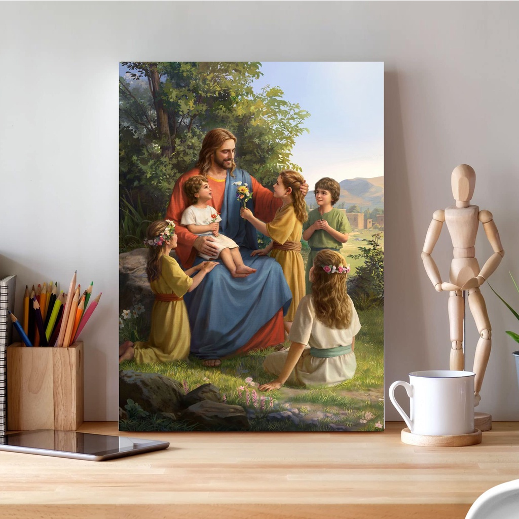 Jual hiasa dinding rohani kristen / katolik poster yesus dengan anak ...